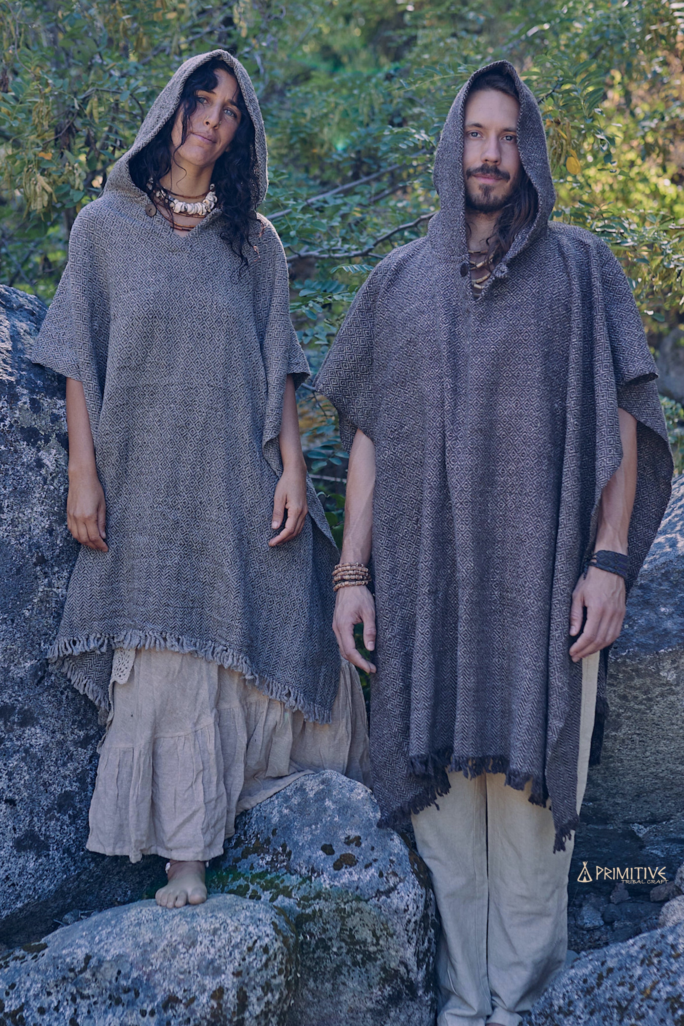 Unisex Long Wool Poncho ⋙⋙ – Primitive Tribal Craft