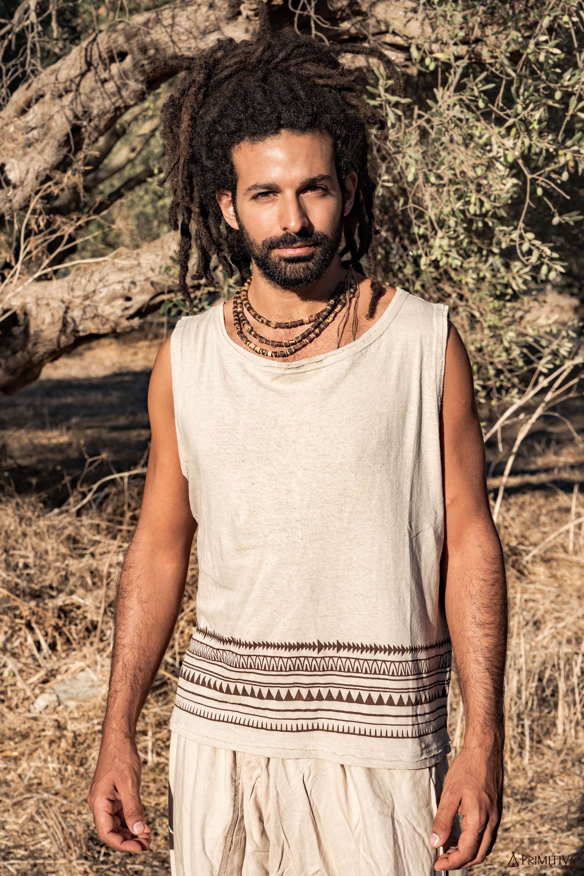 Hemp Cotton Tank Top ᗒ with Tribal Print ᗒᗒ – Primitive Tribal Craft