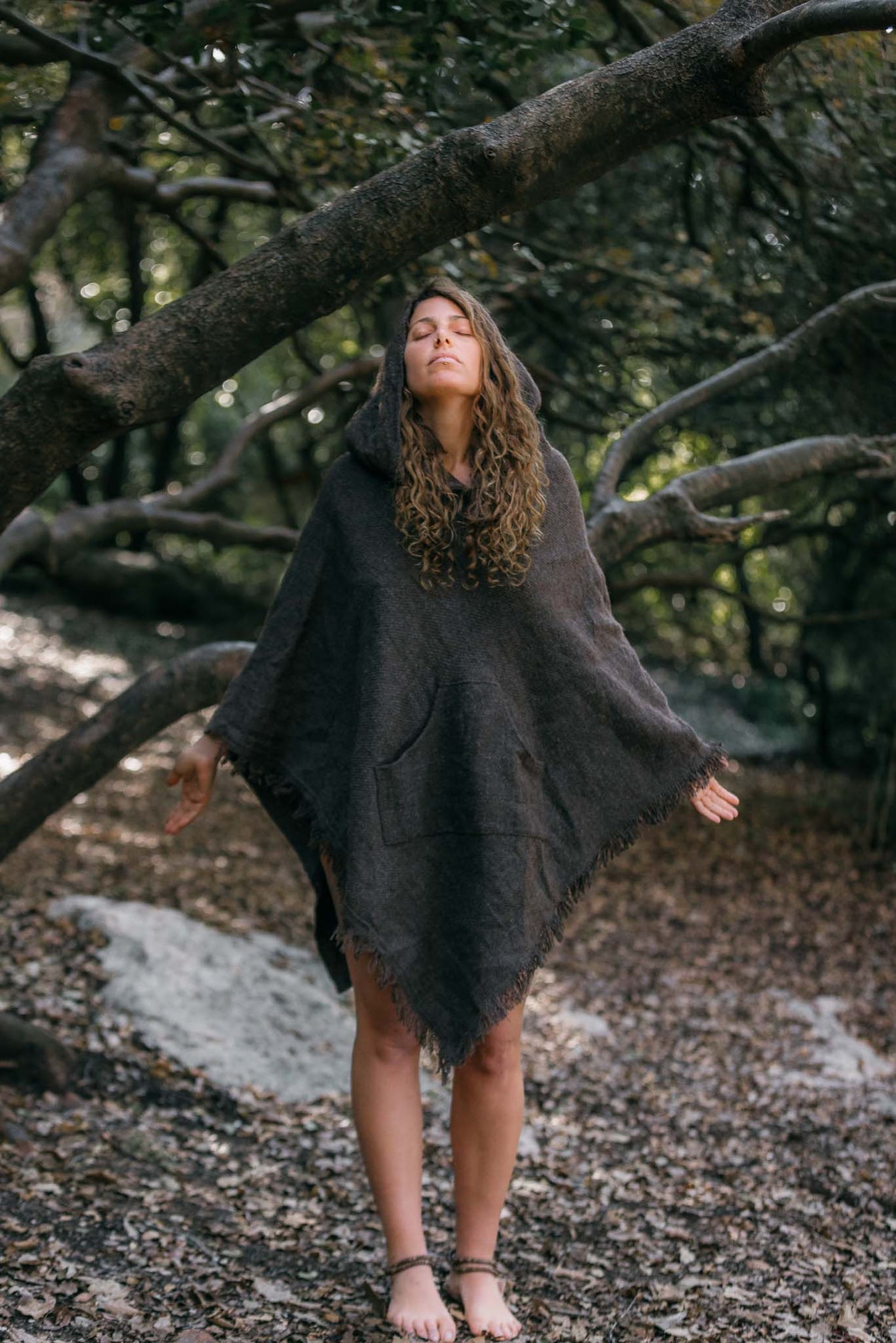 Wool Poncho with Hoodie ⋙ Unisex – Primitive Tribal Craft