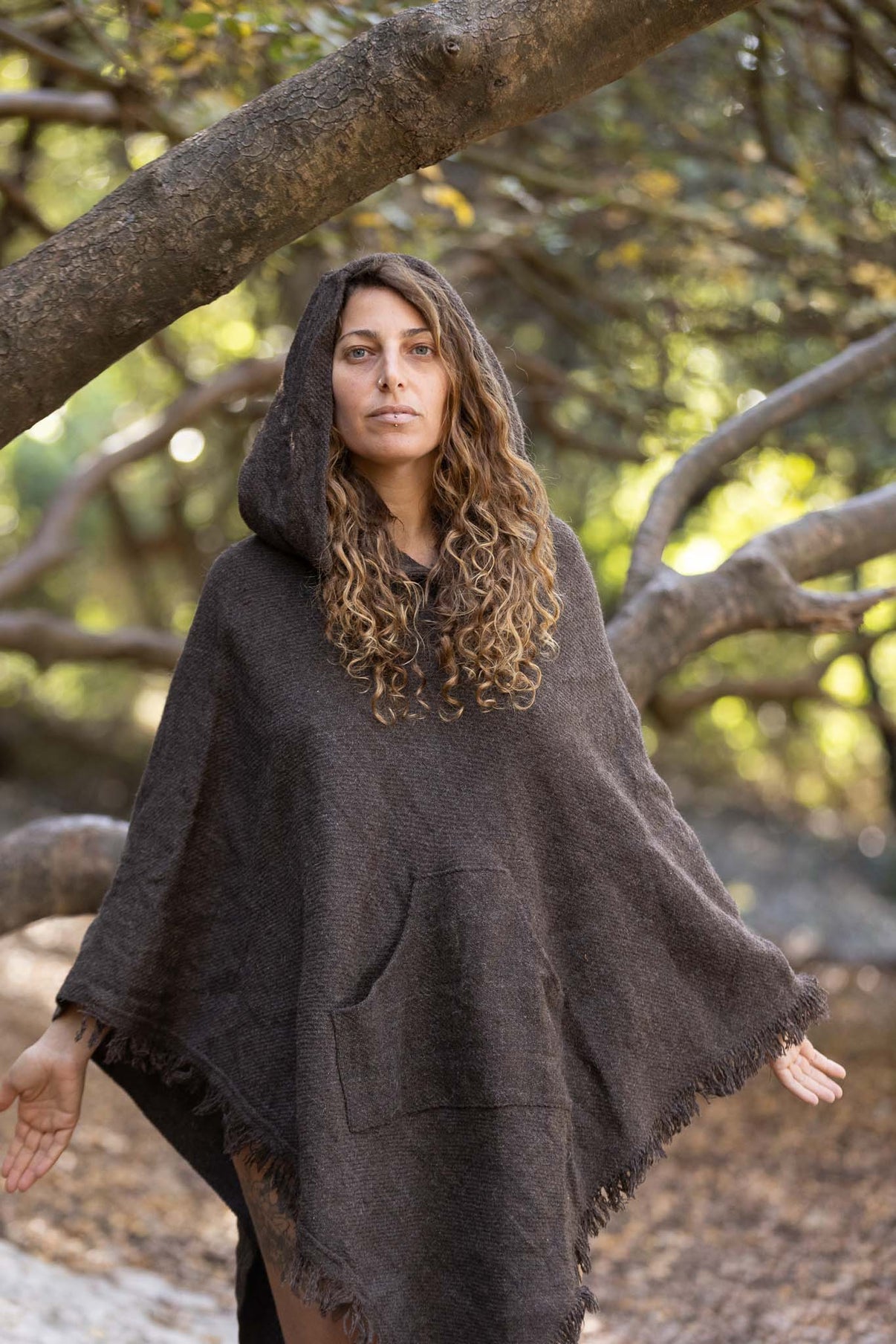 Wool Poncho with Hoodie ⋙ Unisex – Primitive Tribal Craft