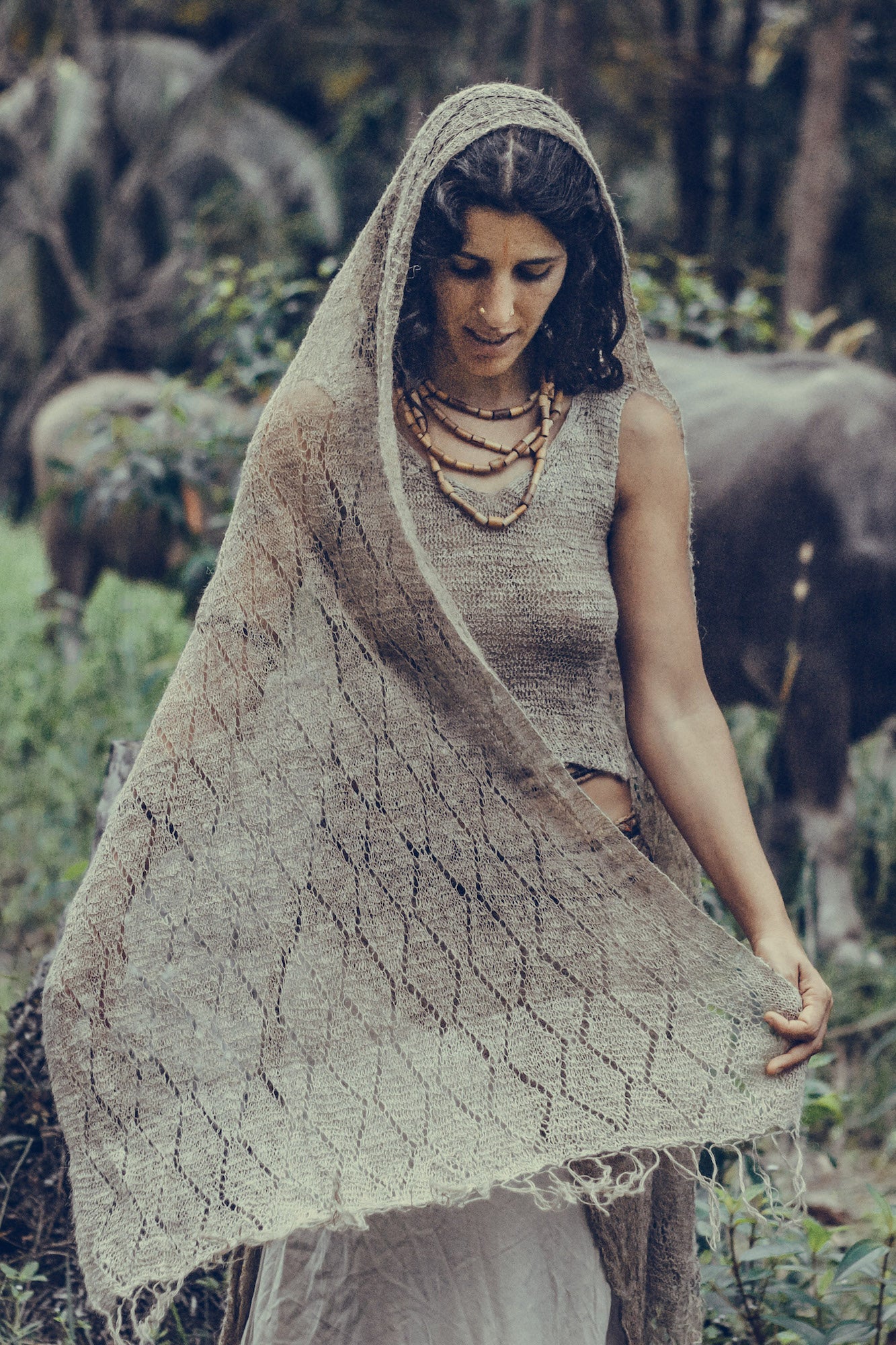 Wild Himalayan Nettle Shawl ~ Hand Knitted Wild Himalayan Nettle Fiber ...
