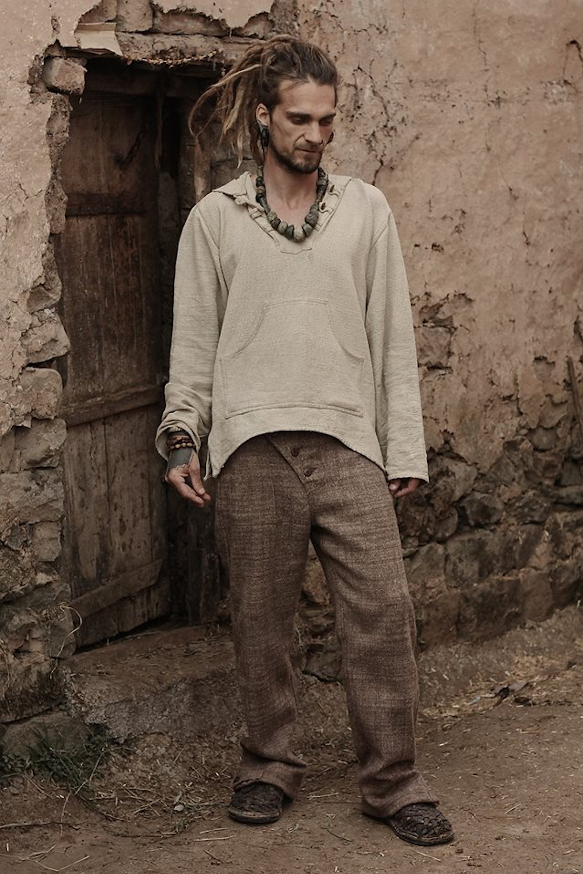 Himalayan Handwoven Wool Men Straight Pants ⫸ – Primitive Tribal Craft