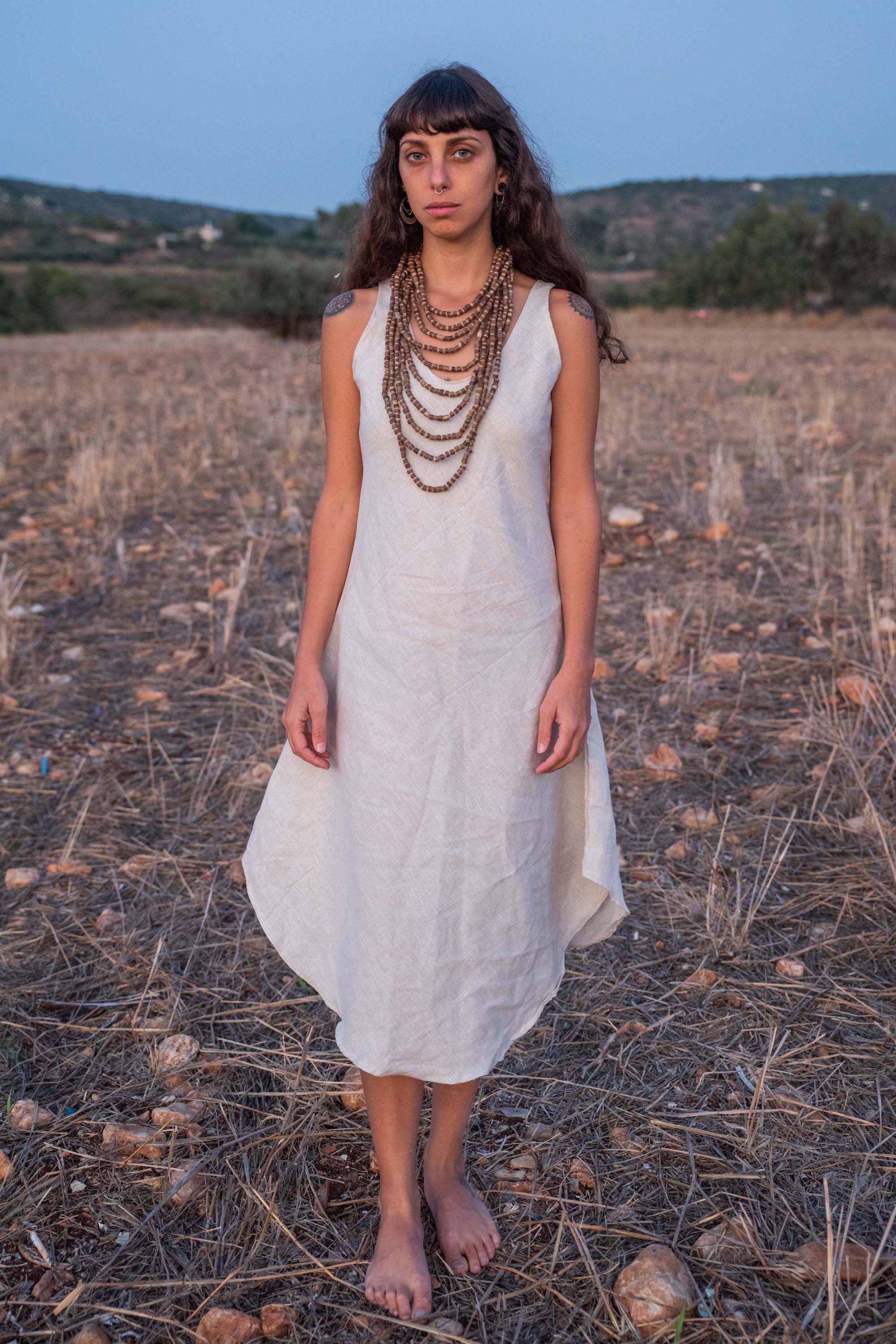 Kalya Dress »» Natural Linen Dress »» Sleeveless Short Dress ...