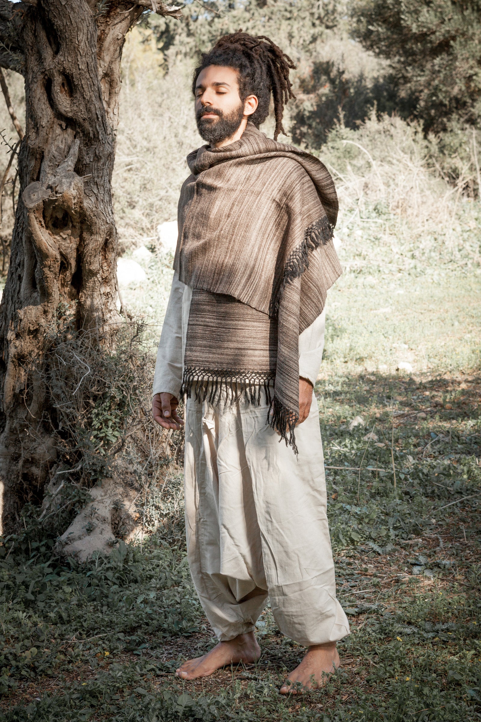 Handwoven Yak Wool Silk Shawl • Traditional Hand-spun Wrap Around ...