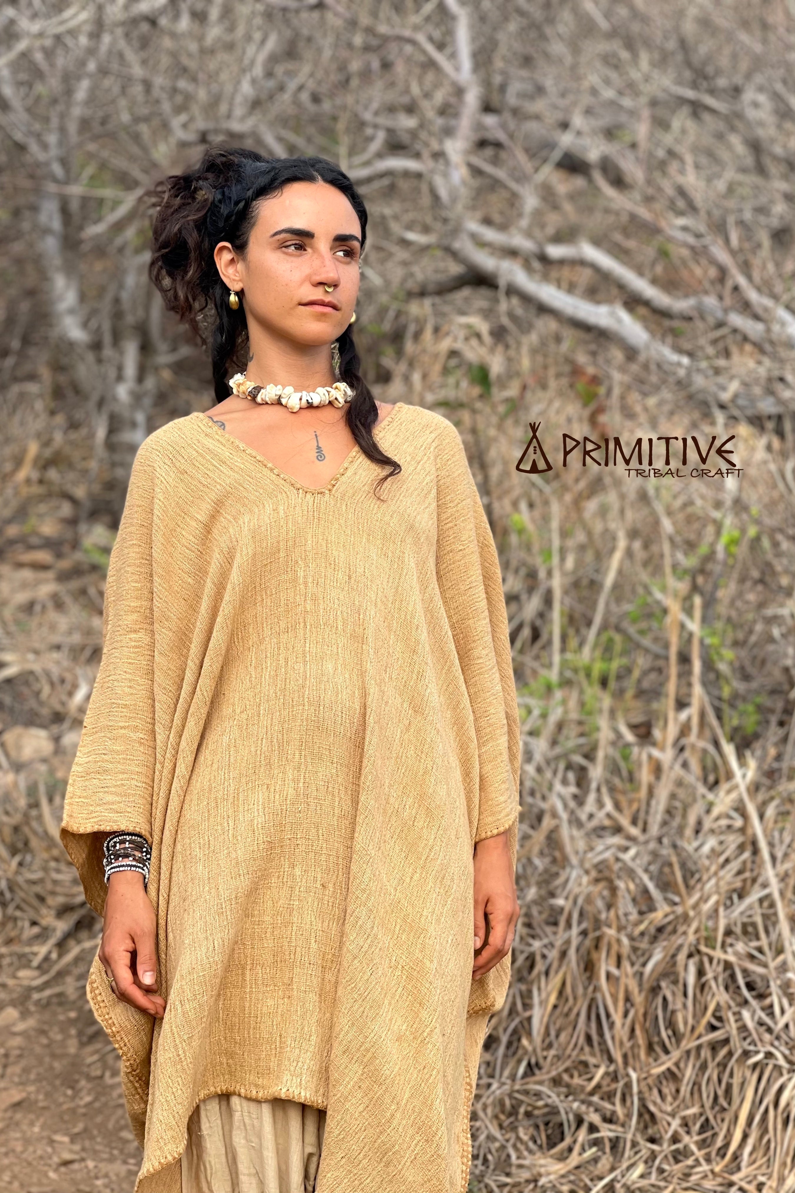 Coyuchi Cotton Kaftan ⋙ Native Brown Cotton – Primitive Tribal Craft